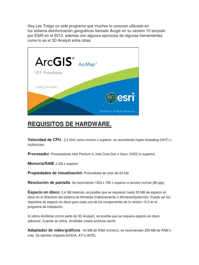 Como Instalar Argis 10.1 | PDF | Arc Gis | Memoria de acceso aleatorio