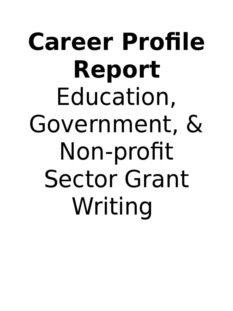 Career Profile Report | PDF | Grant Writing | Nonprofit Organization