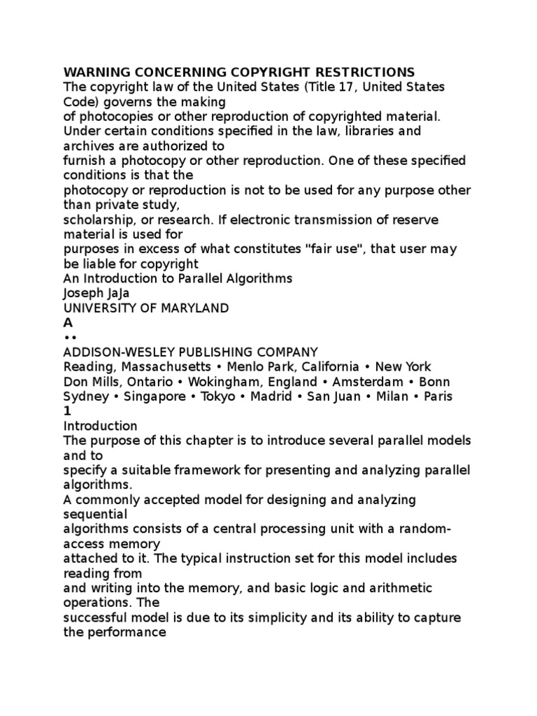 An Introduction To Parallel Algorithms | PDF | Parallel Computing ... An Introduction To Parallel Algorithms | PDF | Parallel Computing ...