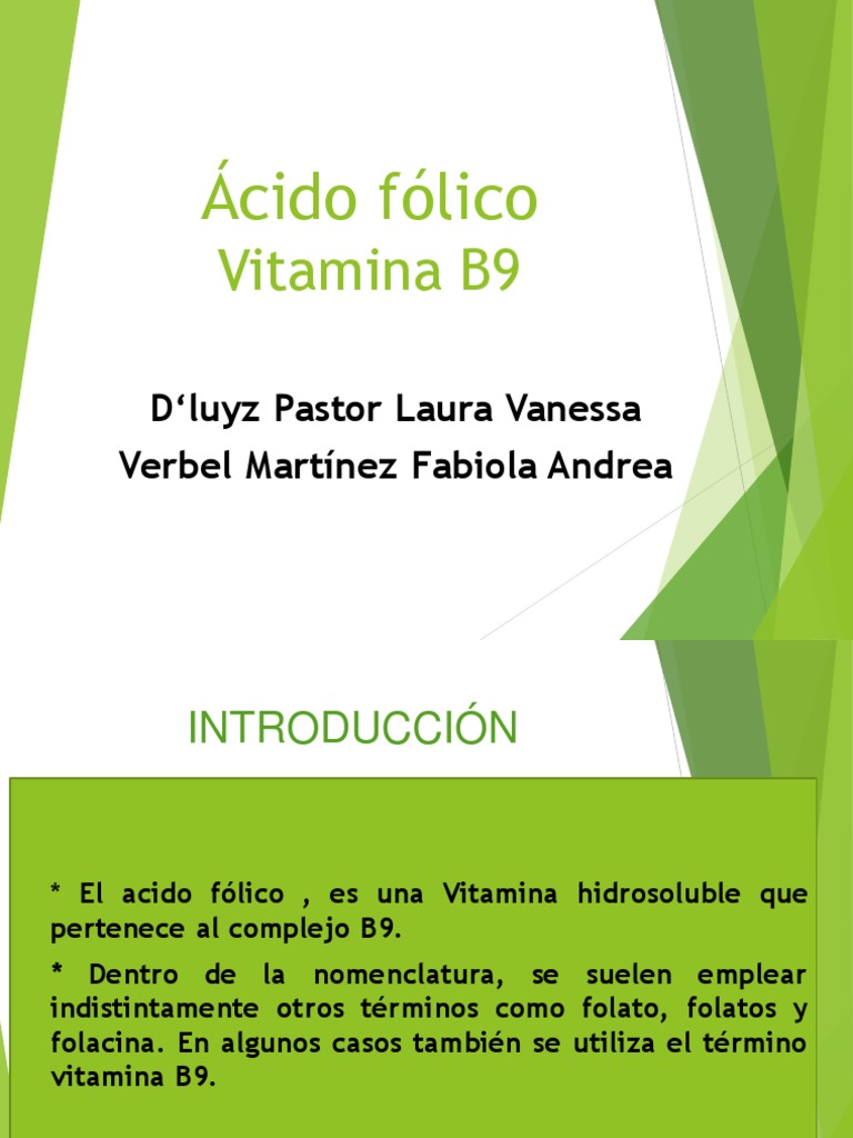 Vitamina b9 | PDF | Ácido fólico | Dieta y nutrición