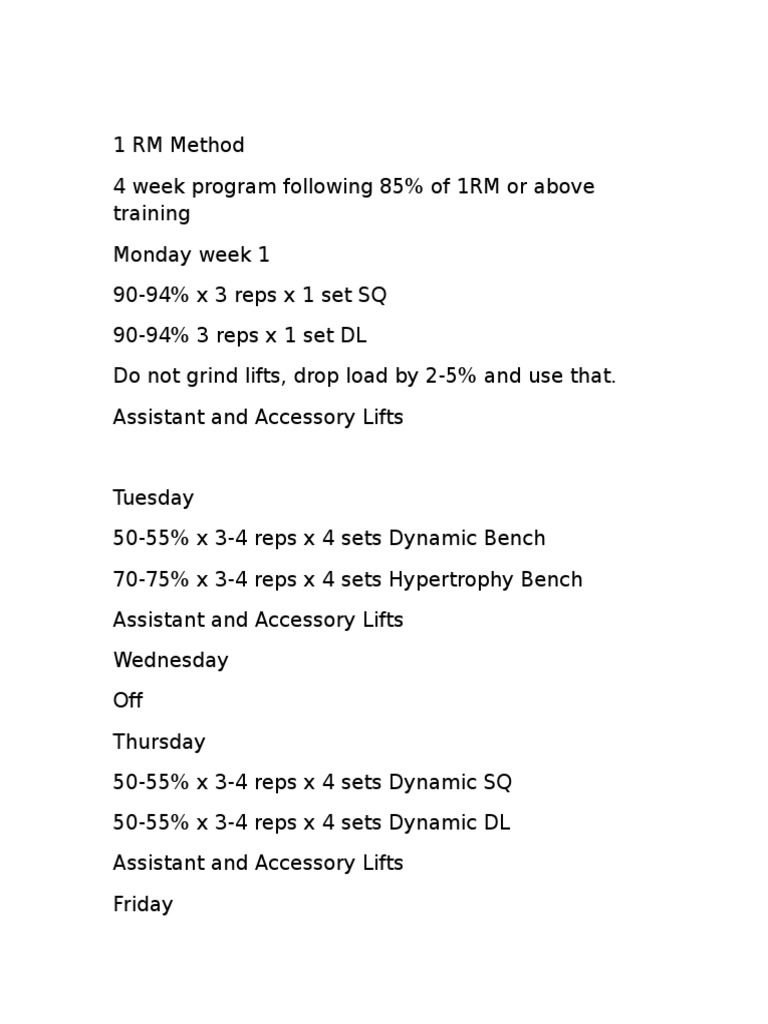 1RM Method | PDF | Sports | Leisure