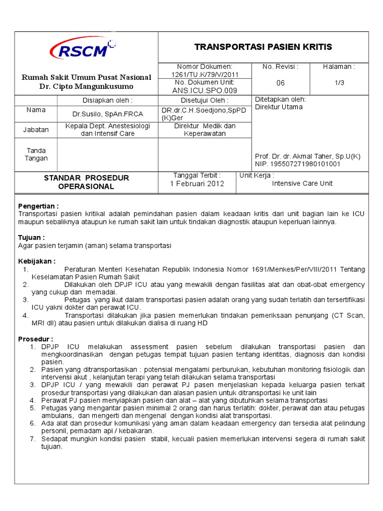 Sop Rujuk Pasien RSCM | PDF