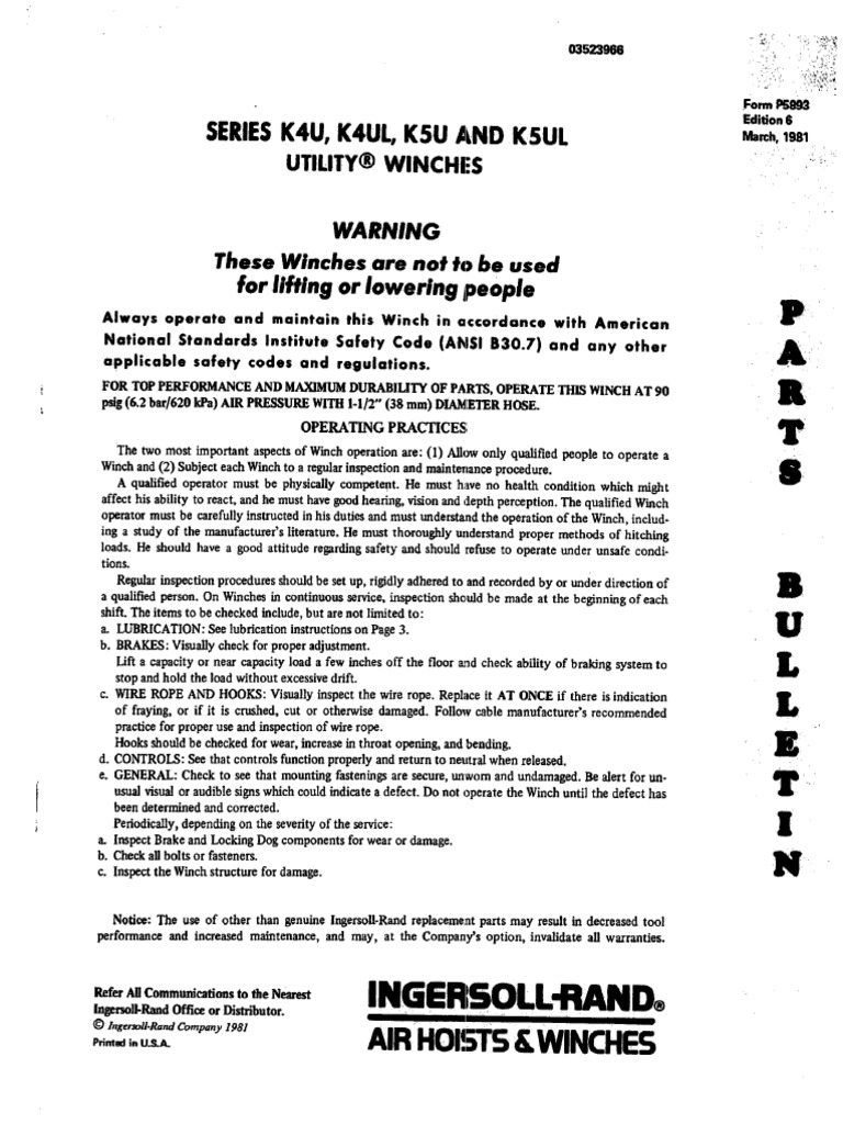 K4u K4ul K5u K5ul Ingersoll Rand | PDF