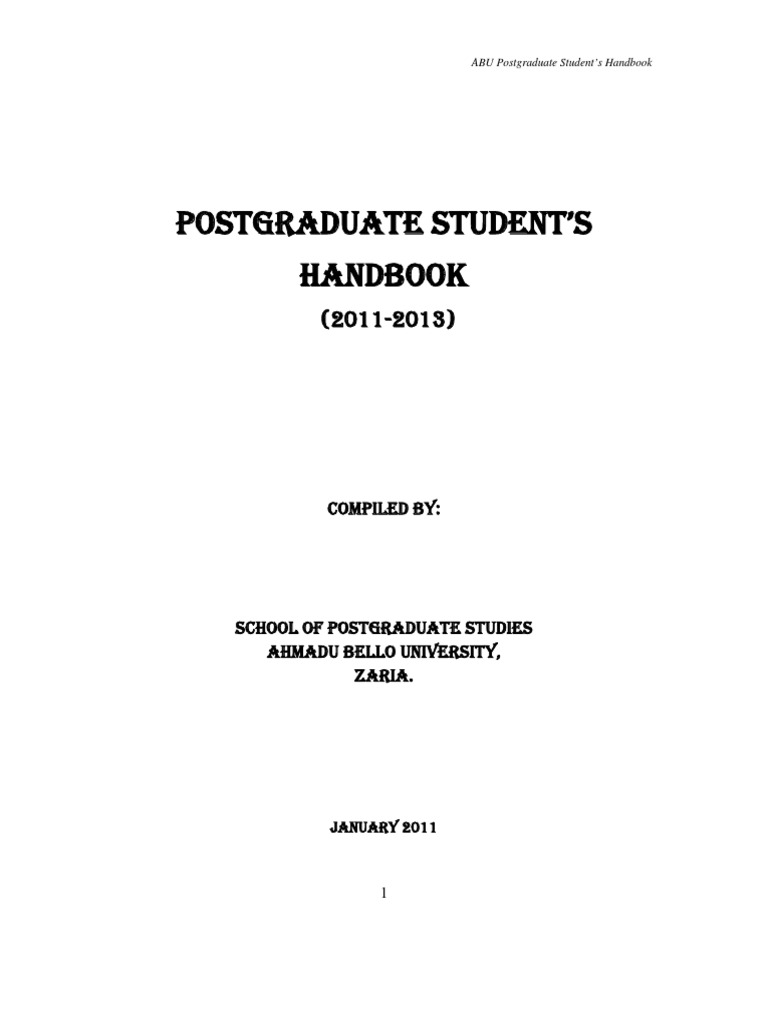 Postgraduate Students Handbook PDF | PDF | Pharmacology | Academia