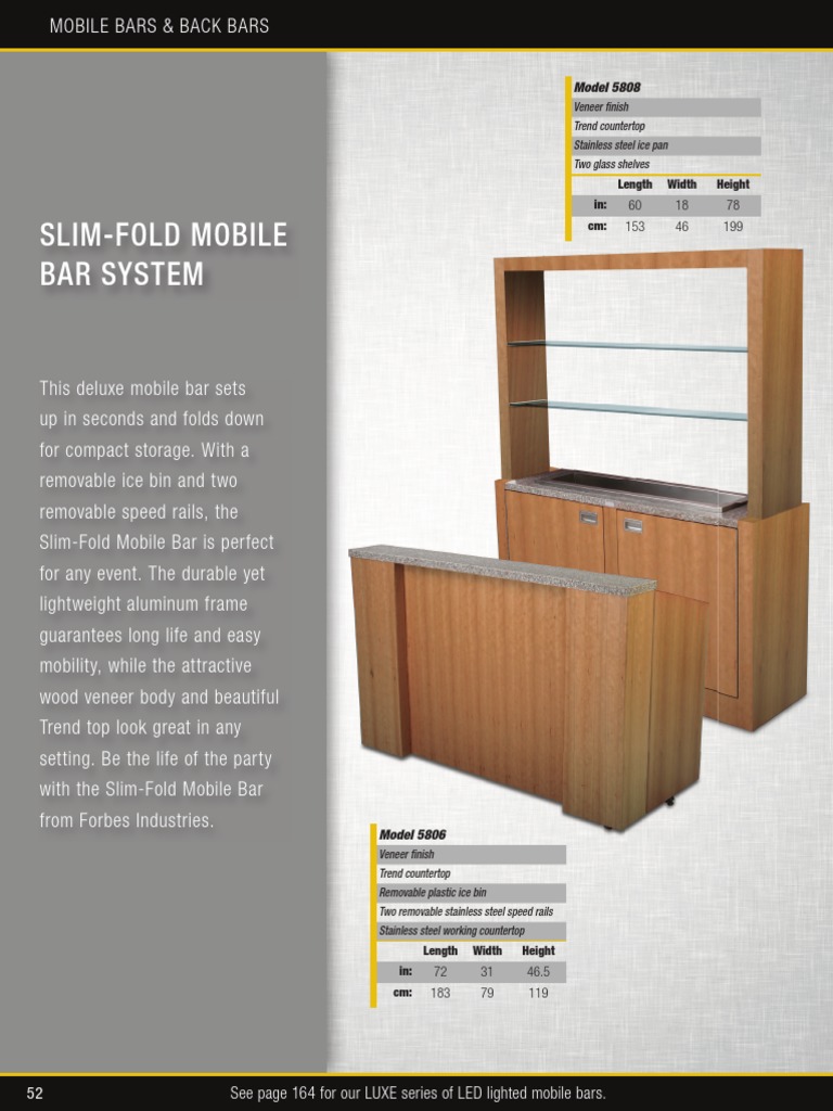 Slim-Fold Mobile Bar System Details | PDF | Countertop | Automotive ...