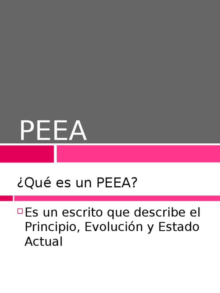PEEA: Principio, evolución y estado actual | PDF