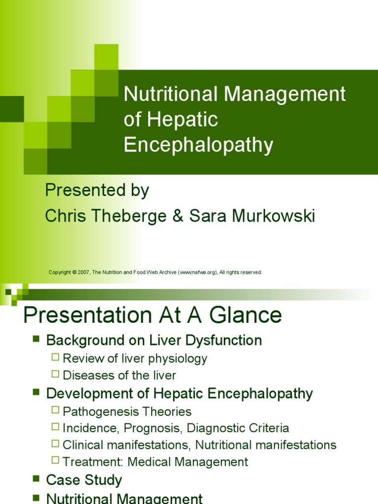Nutritional Management of Hepatic Encephalopathy | PDF