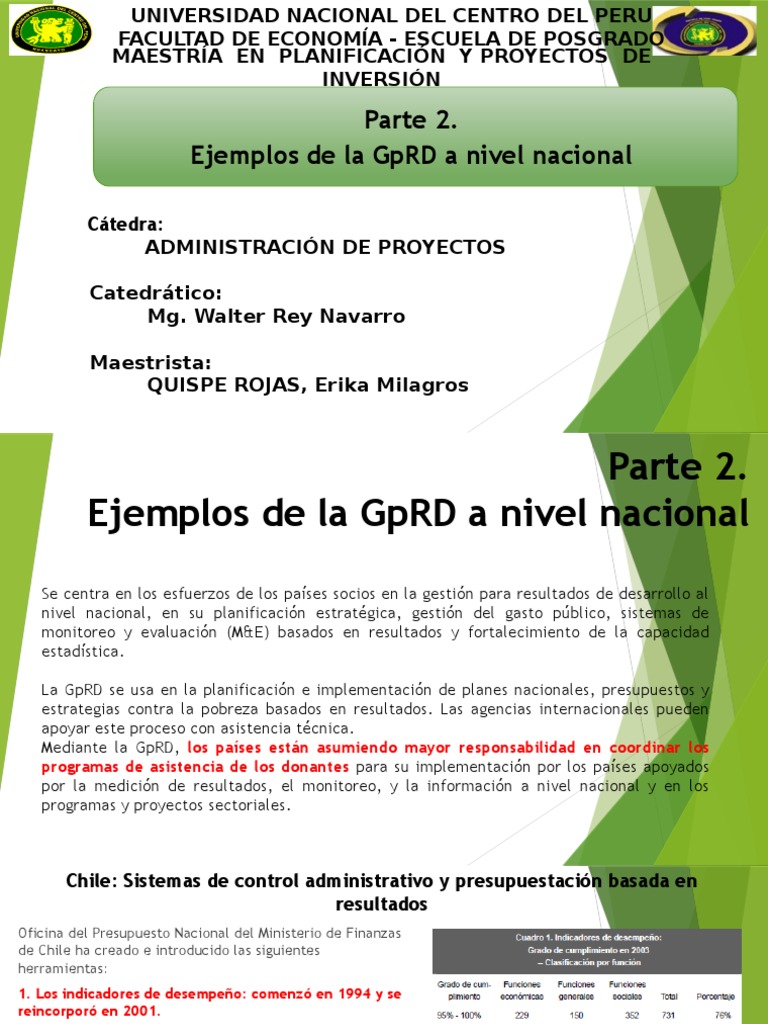 Ejemplos de La GPRD A Nivel Nacional | PDF | Reducción de pobreza ...