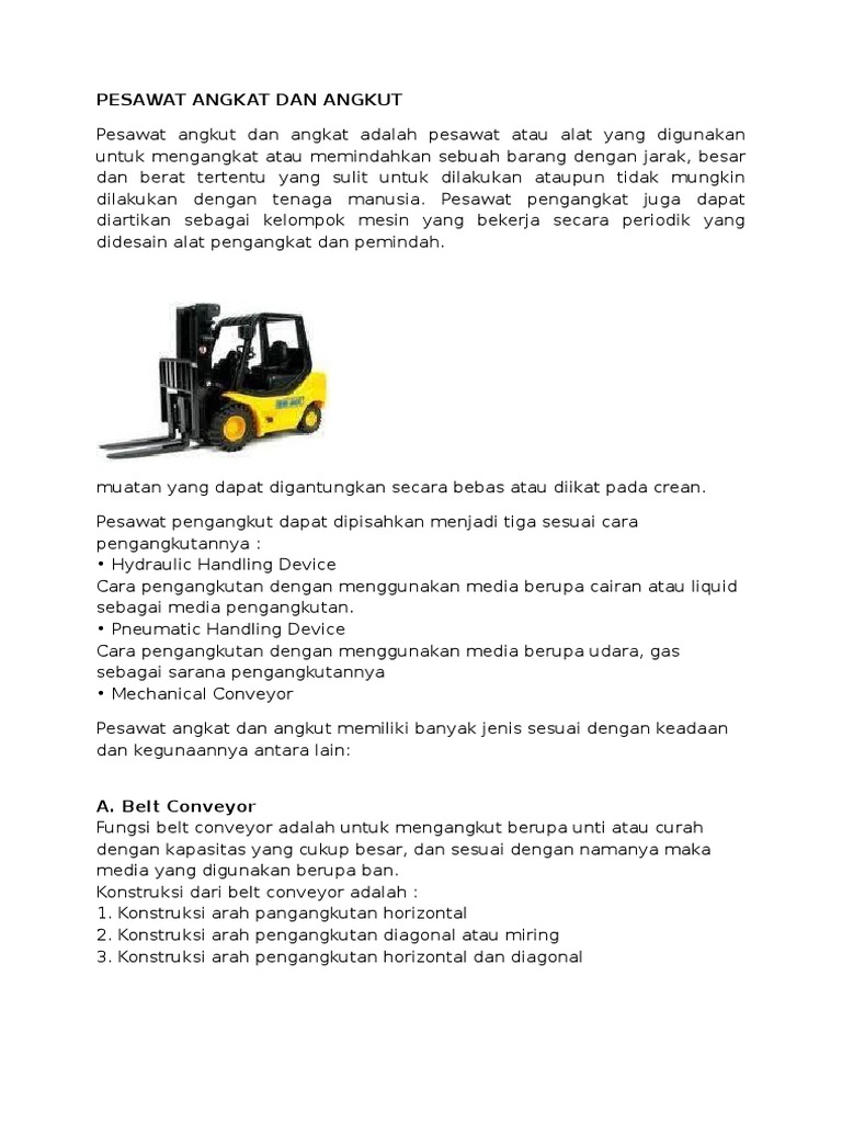 Jenis-Jenis Pesawat Angkat dan Angkut | PDF | Bisnis