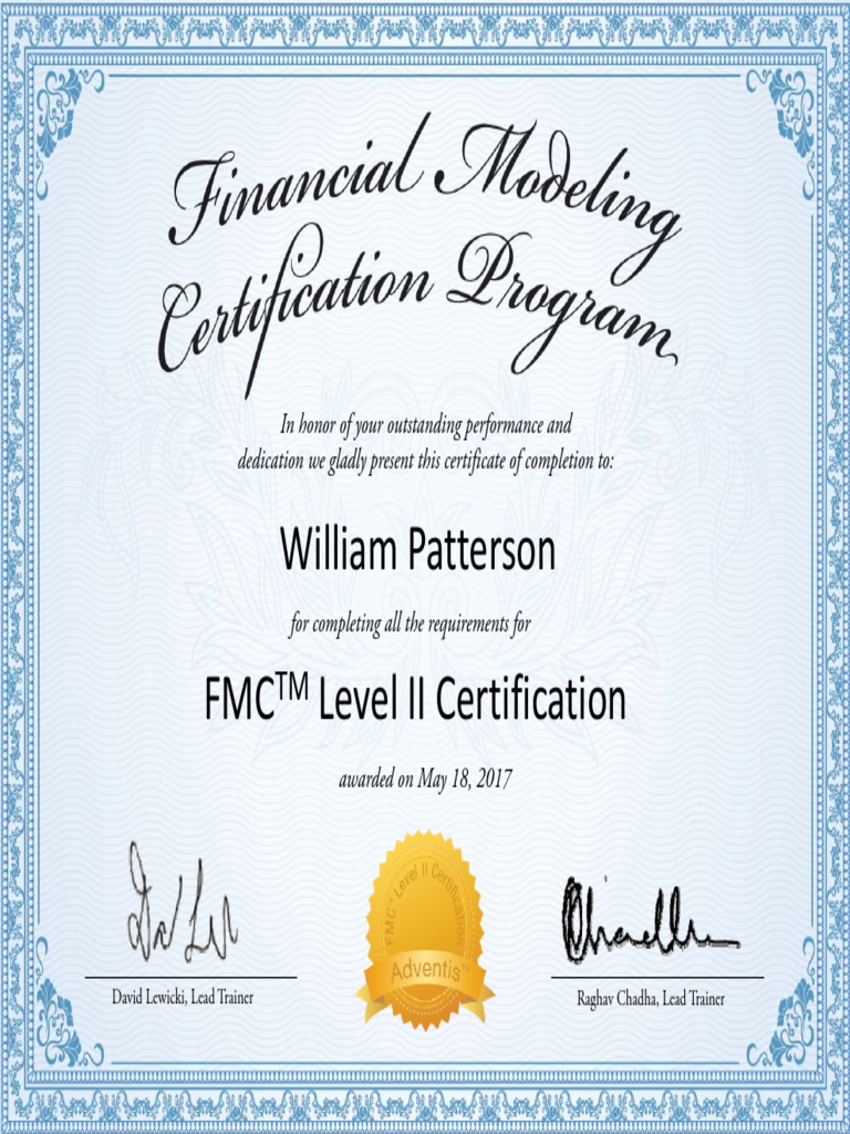 Adventis Financial Modeling (FMC™) Level II Certification | PDF