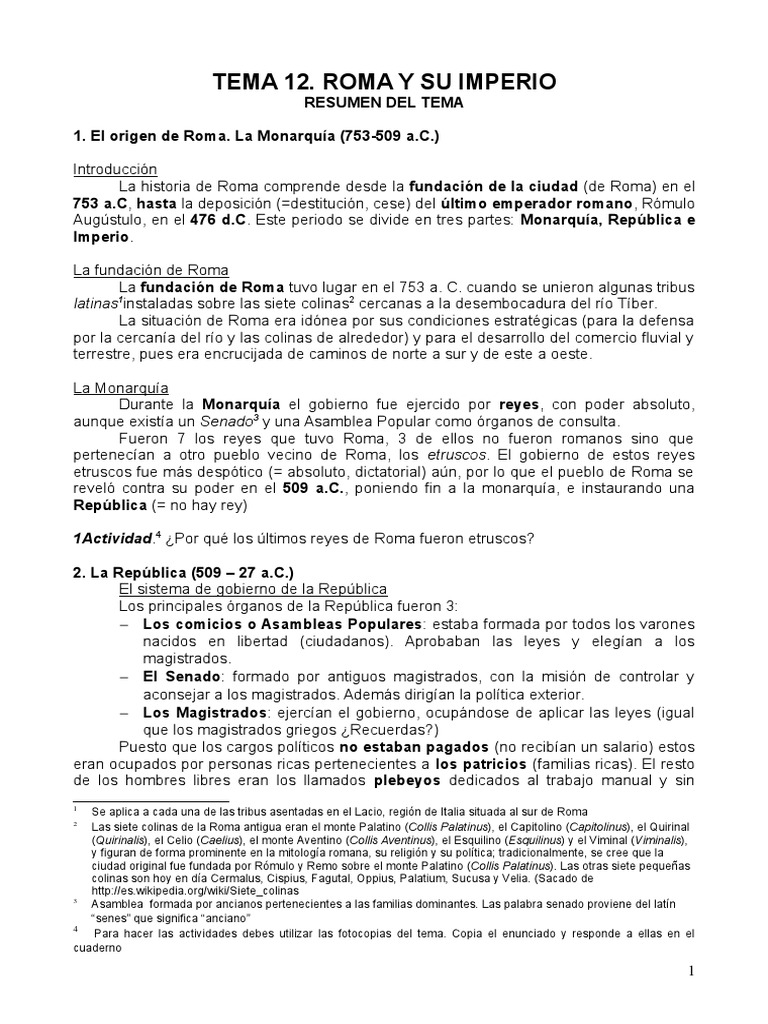 Resumen Imperio Romano | PDF | Roma antigua | imperio Romano