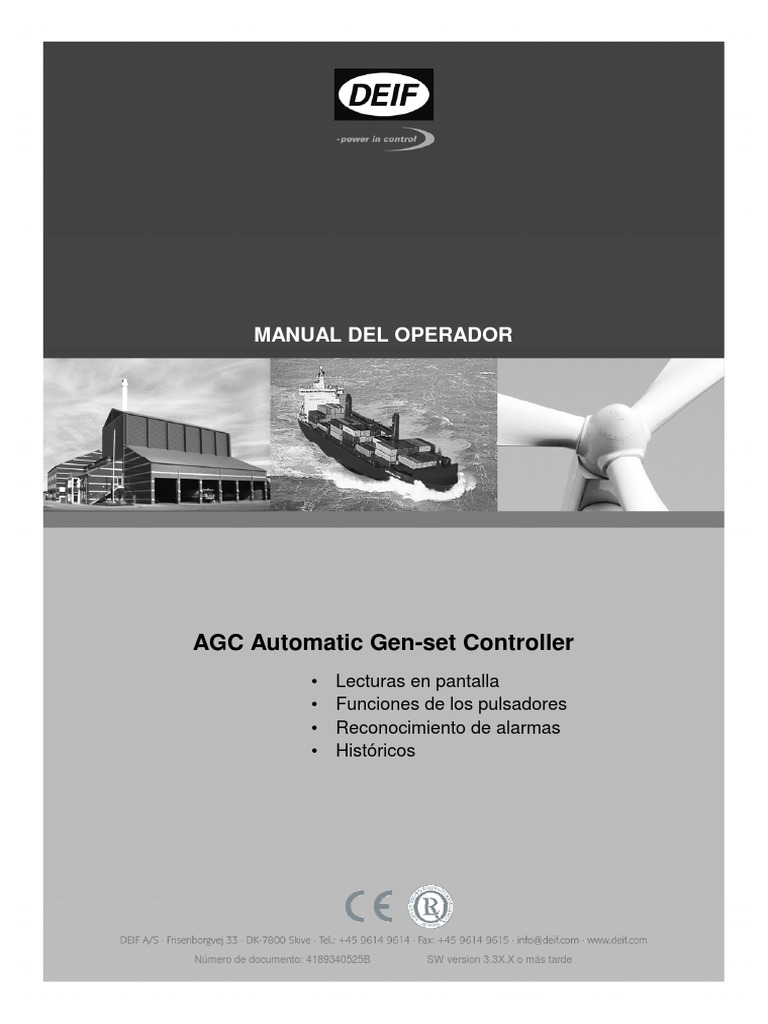 Manual del Operador AGC 200 DEIF | PDF | Relé | Ventana (informática)