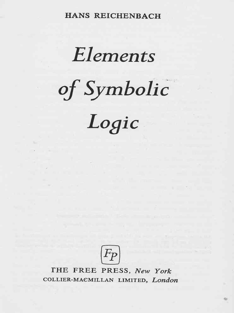 Elements of Symbolic Logic | PDF | Logic | Metalogic
