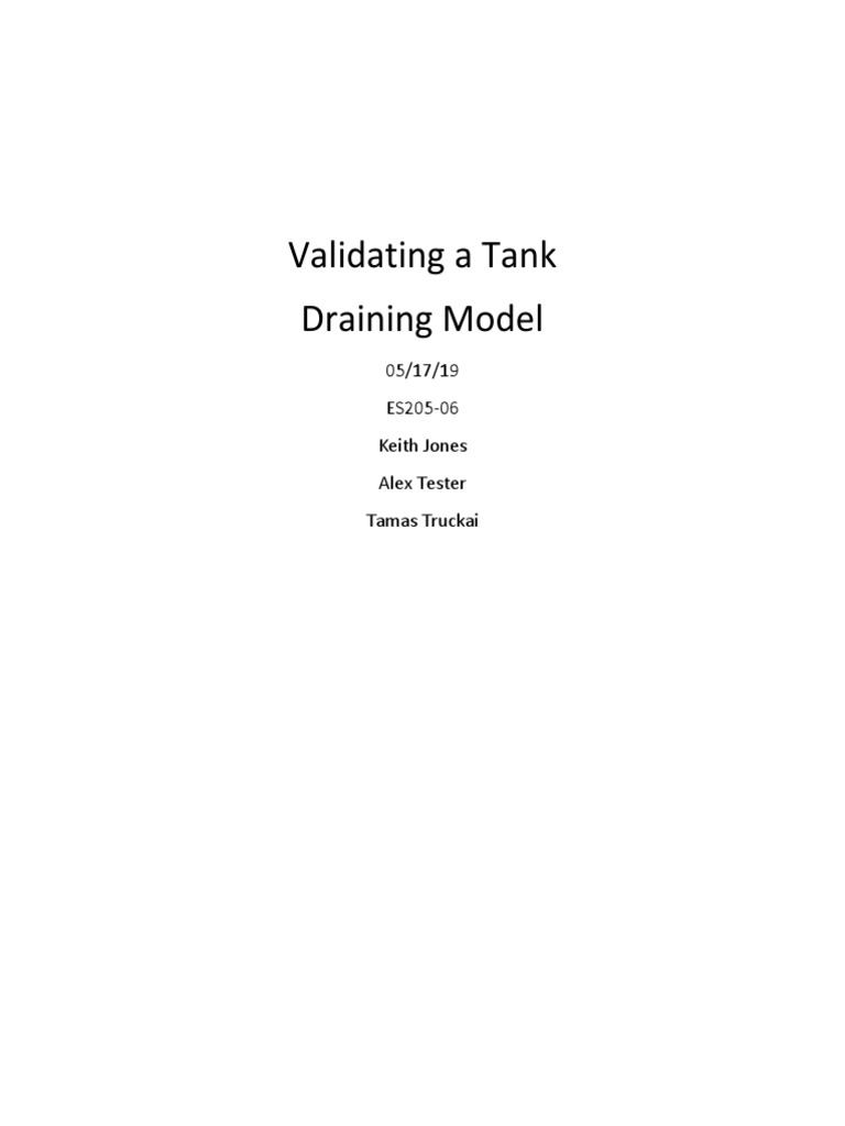 Tank Draining | PDF | Computer Simulation | Experiment