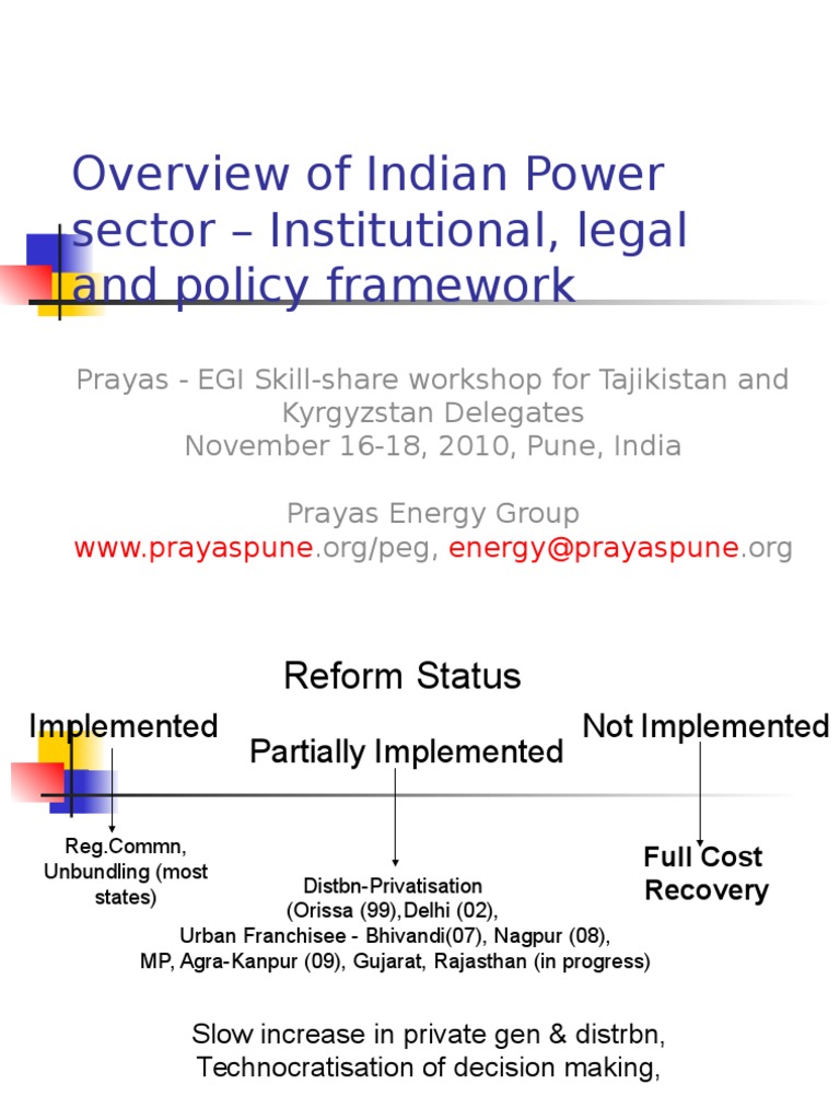Overview of Indian Power Sector - Institutional, Legal and Policy ...