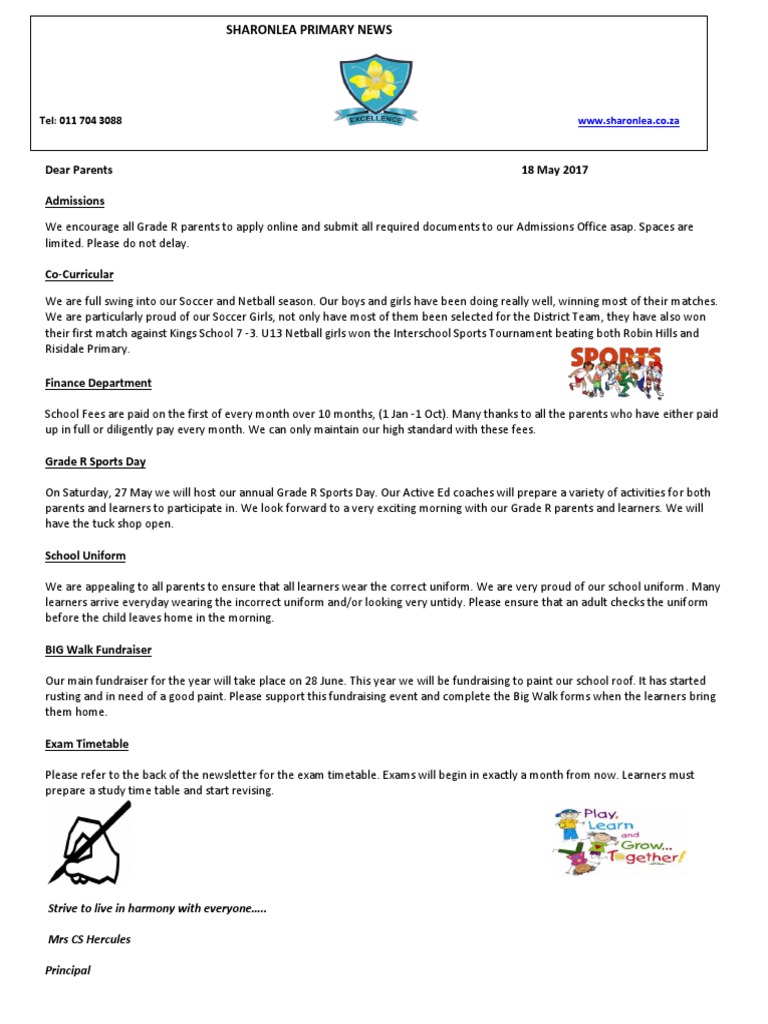 Sharonlea Primary News: WWW - Sharonlea.co - Za | Download Free PDF ...