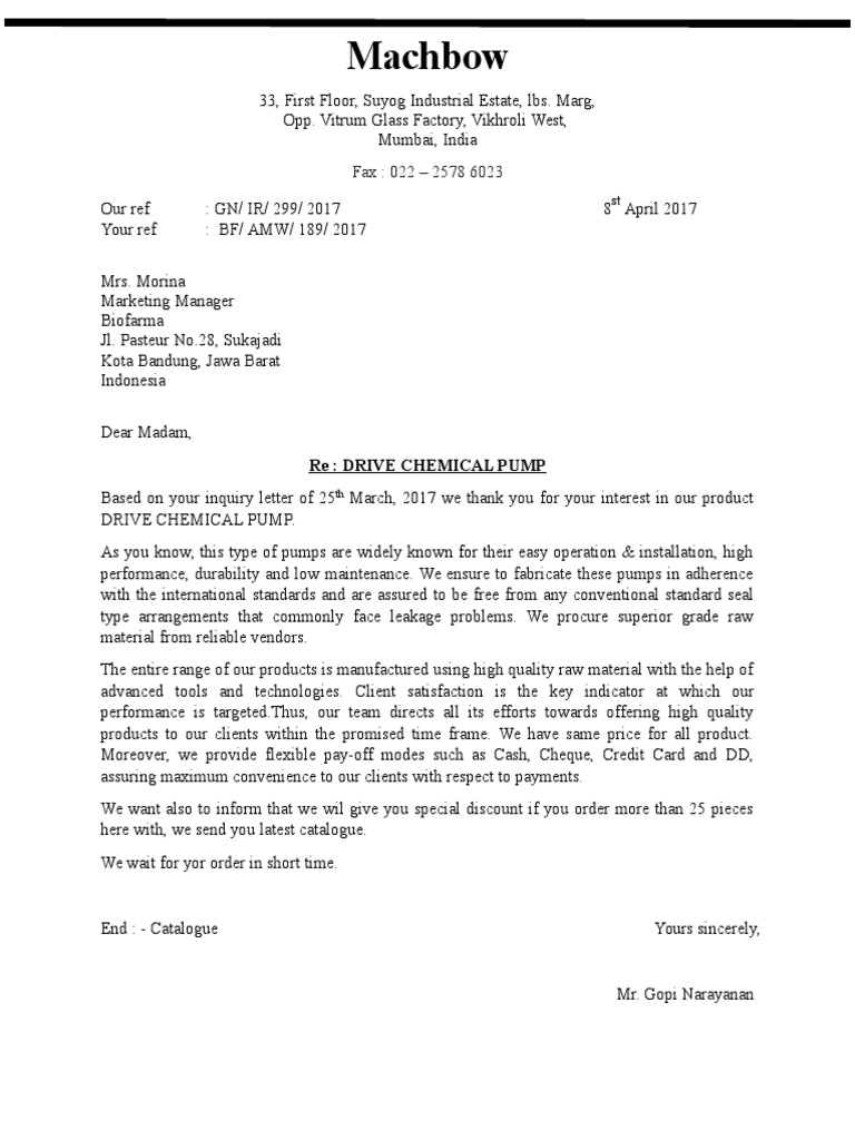 Reply Business Letter | PDF