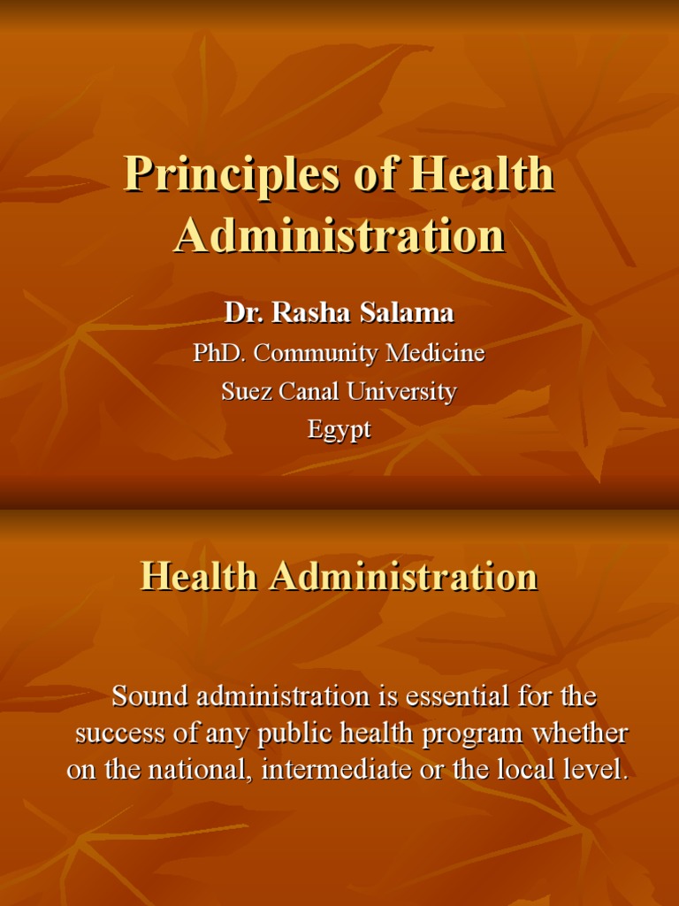 Principles of Health Admin | PDF | Evaluation | Goal