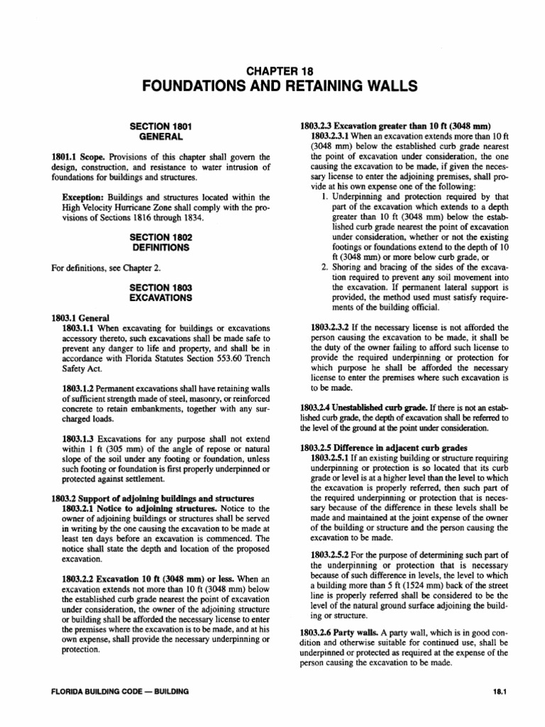 Chapter 18 - Foundations and Retaining Walls | PDF | Basement | Concrete