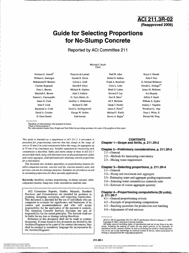 Aci 211.3R | PDF | Prestressed Concrete | Construction Aggregate