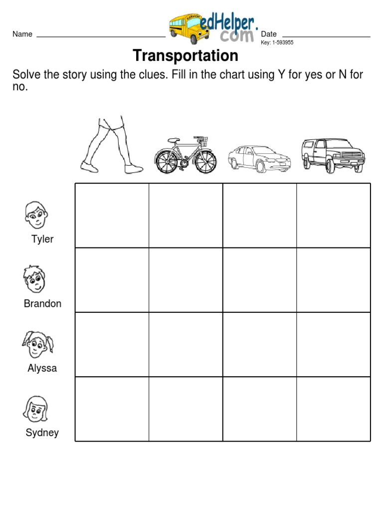 Transportation Logic Puzzle for Kids | PDF | Single Player Games ...