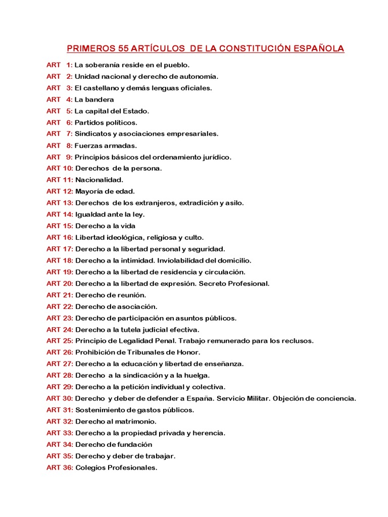 Primeros 65 Artículos Constitución Española | PDF | España | Justicia Primeros 65 Artículos Constitución Española | PDF | España | Justicia