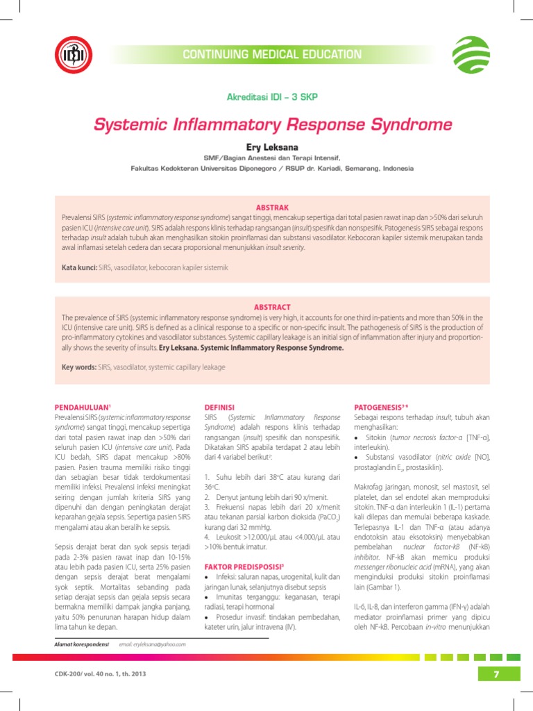 Systemic Inflammatory Response Syndrome