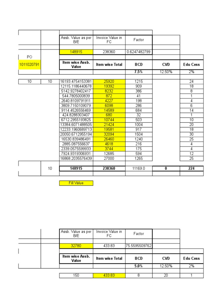 Import Duty and Tax Calculation Data | PDF | Government Finances | Taxes