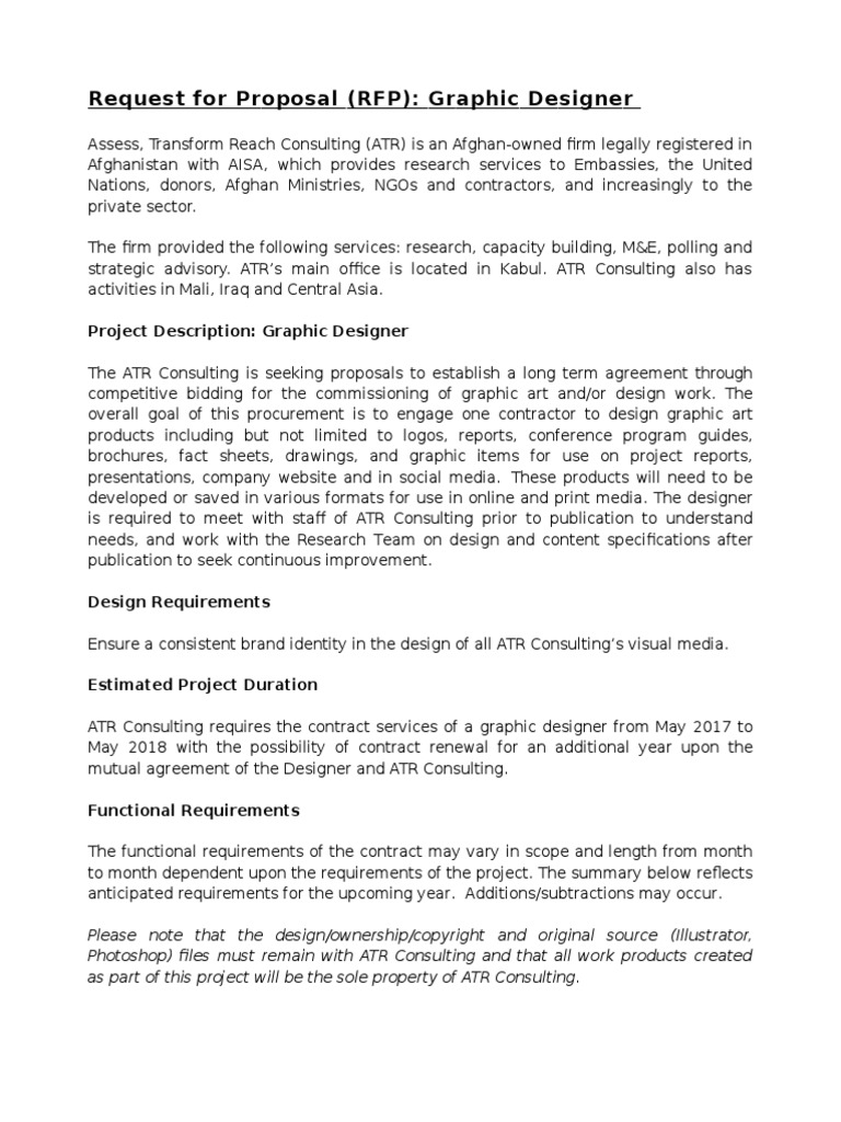 Graphic Designer | PDF | Request For Proposal | Infographics