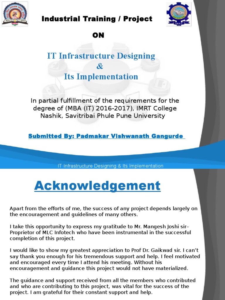 IT Infrastructure Designing & Its Implementation: Industrial Training ...