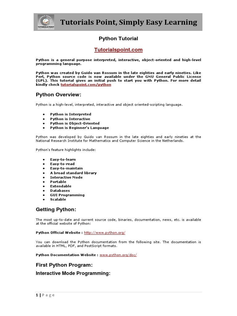 Tutorials On Phyton PDF | PDF | Control Flow | Parameter (Computer ...