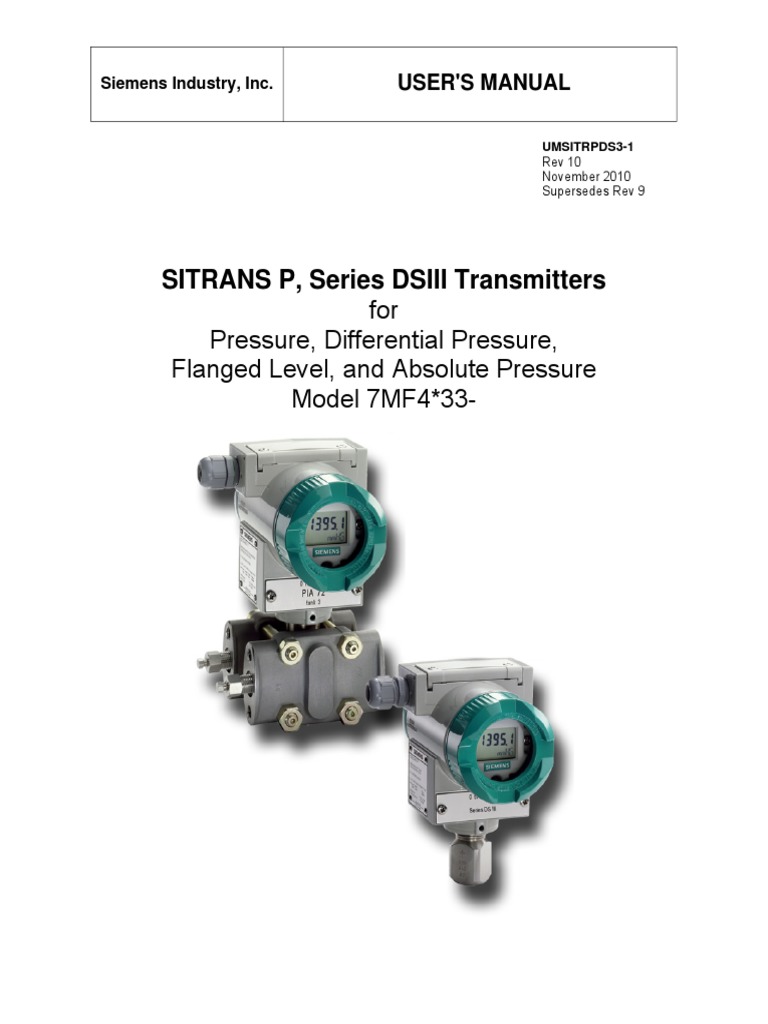 Siemens DP Xmtr | Pressure Measurement | Transmitter