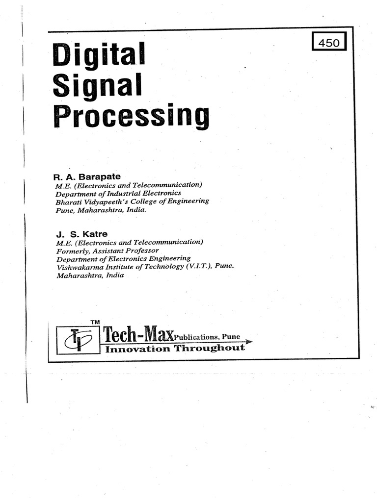 Digital Signal Processing by J.S. Katre (Tech Max) PDF | PDF | Digital ...