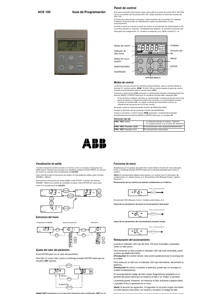 Abb Acs 100 | PDF | Control remoto | Diodo emisor de luz