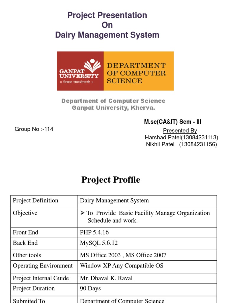 Dairy Management System | PDF | Computer Data | Information Technology ...