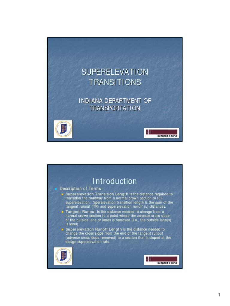 Superelevation Transition Lengths | PDF | Slope | Road Infrastructure
