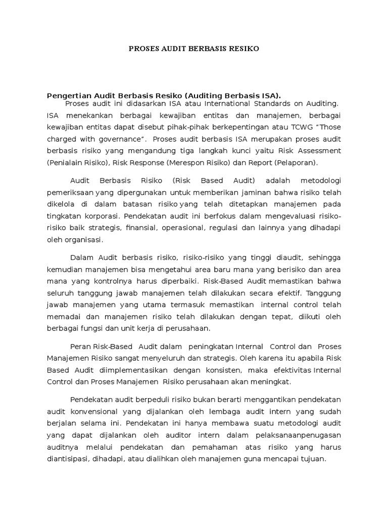 Proses Audit Berbasis Resiko | PDF