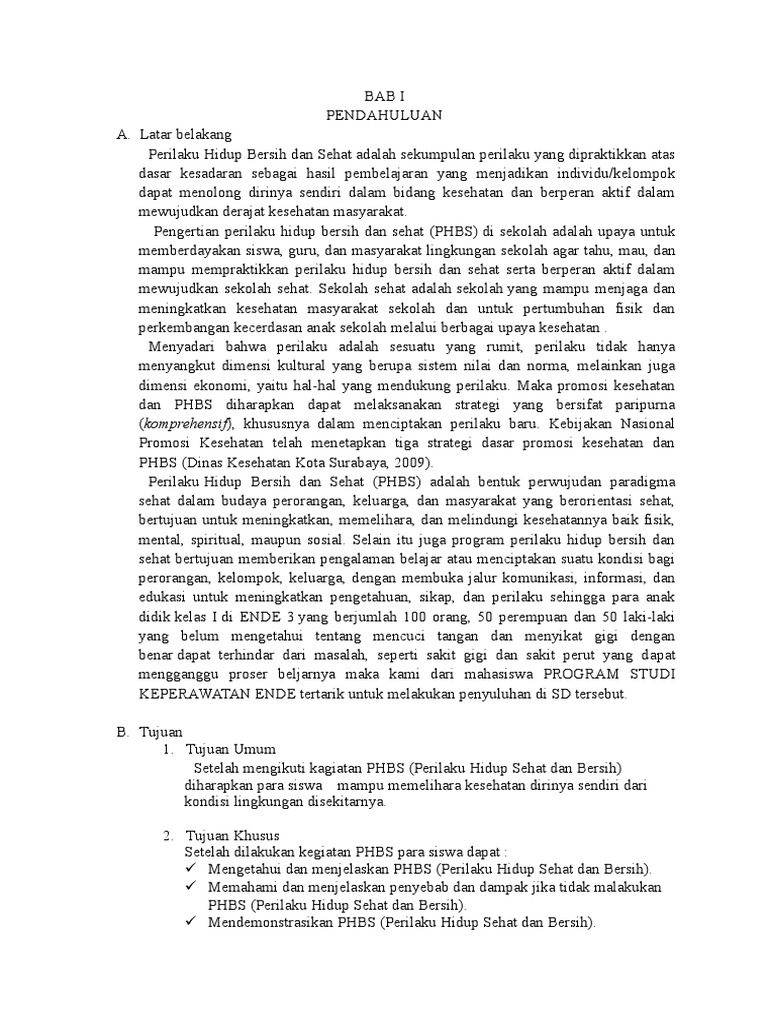 Proposal Penyuluhan PHBS | PDF