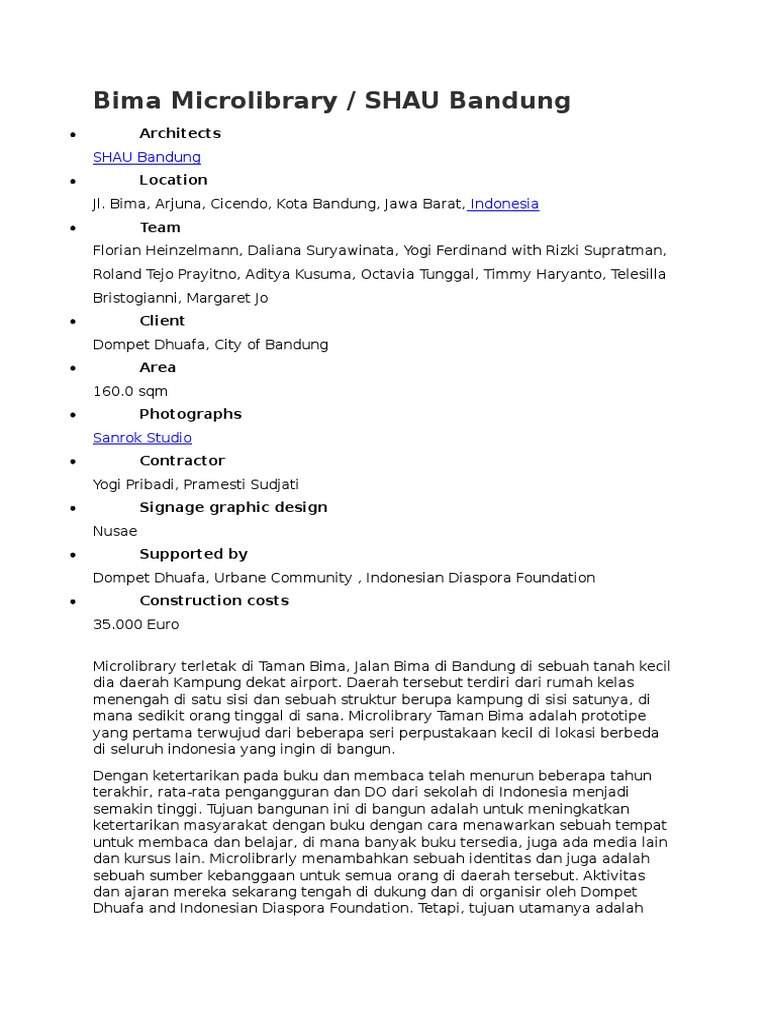 Bima Microlibrary | PDF