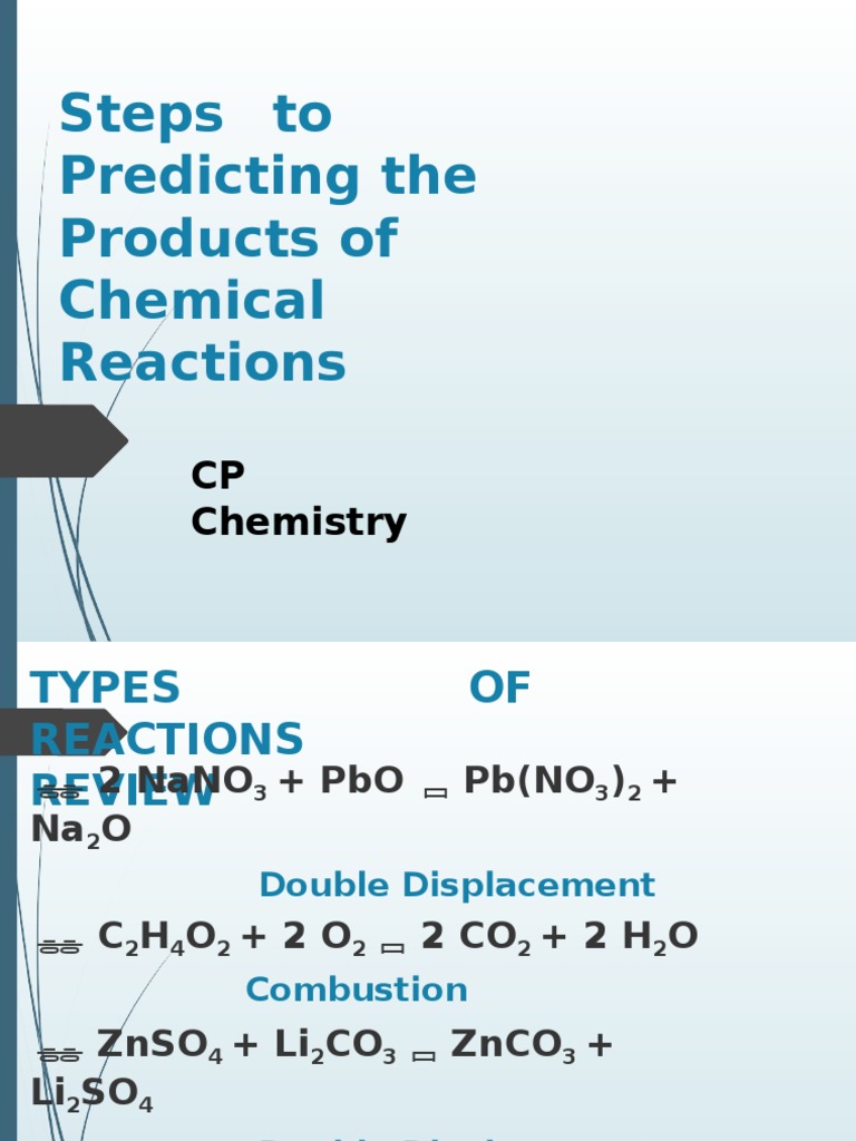 Predicting Products of Chemical Reactions | PDF | Ion | Chemical Reactions