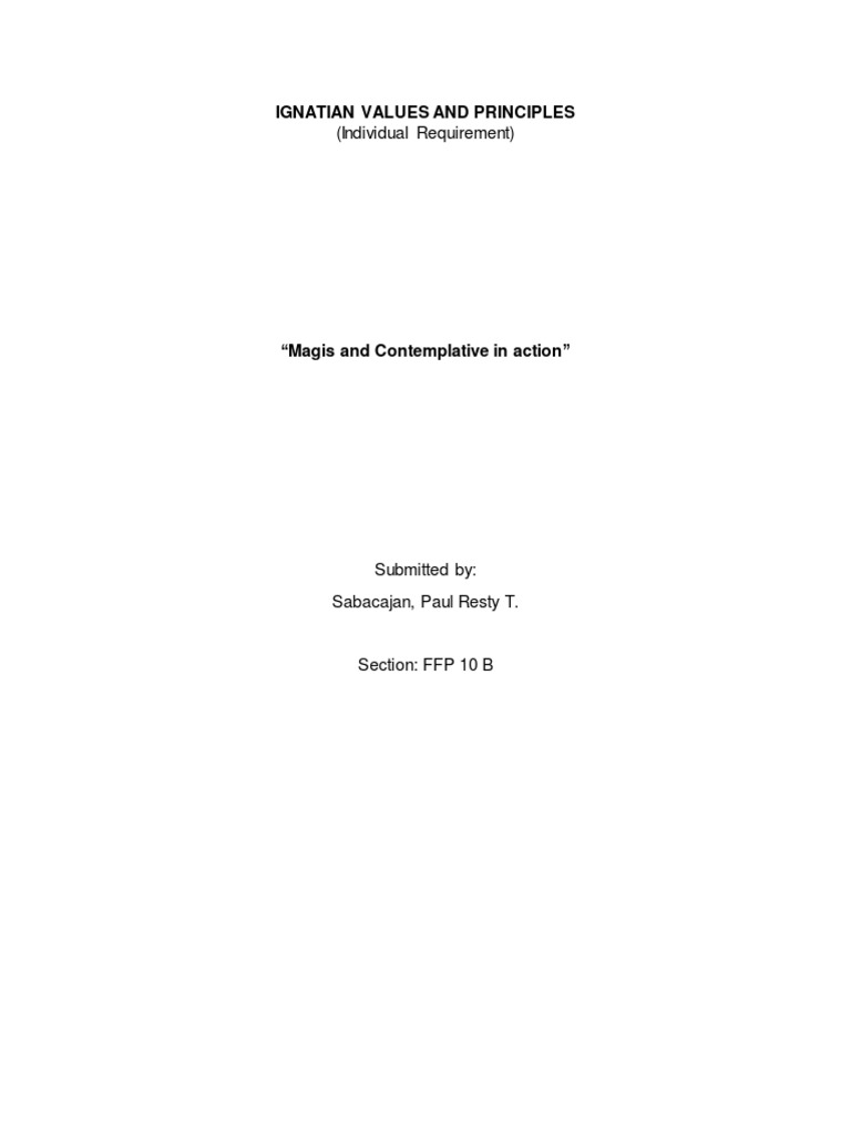 Ignatian Values and Principles | PDF | Religious Behaviour And ...