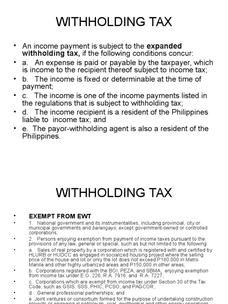 Ewt | PDF | Withholding Tax | Taxes
