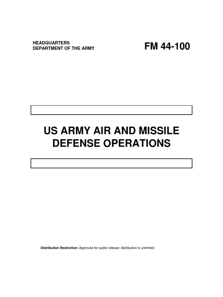 FM 44 100 Us Army Air and Missile Defense Operations PDF | PDF ...