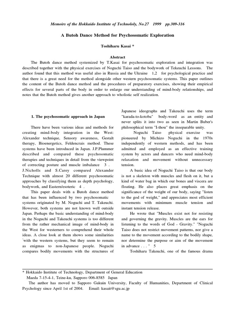 Butoh Method PDF | PDF | Dances | Breathing