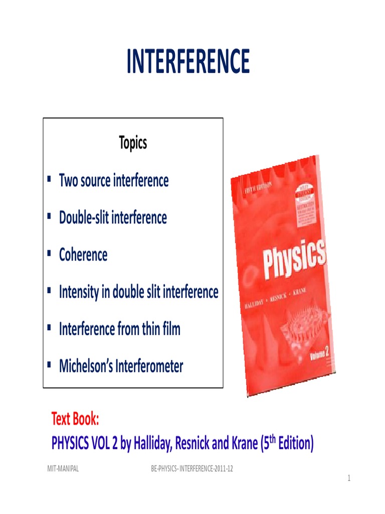 Phys 2011 12 Interference | PDF | Interference (Wave Propagation) | Interferometry
