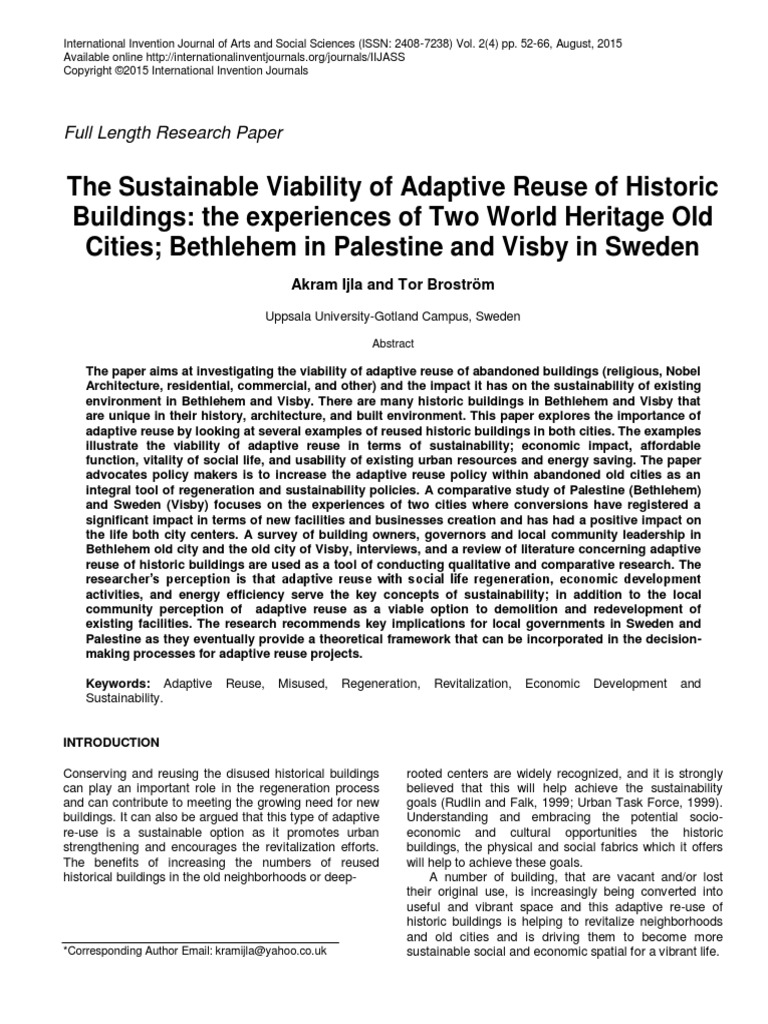 Adaptive Reuse of Historic Building | Download Free PDF | Reuse ...
