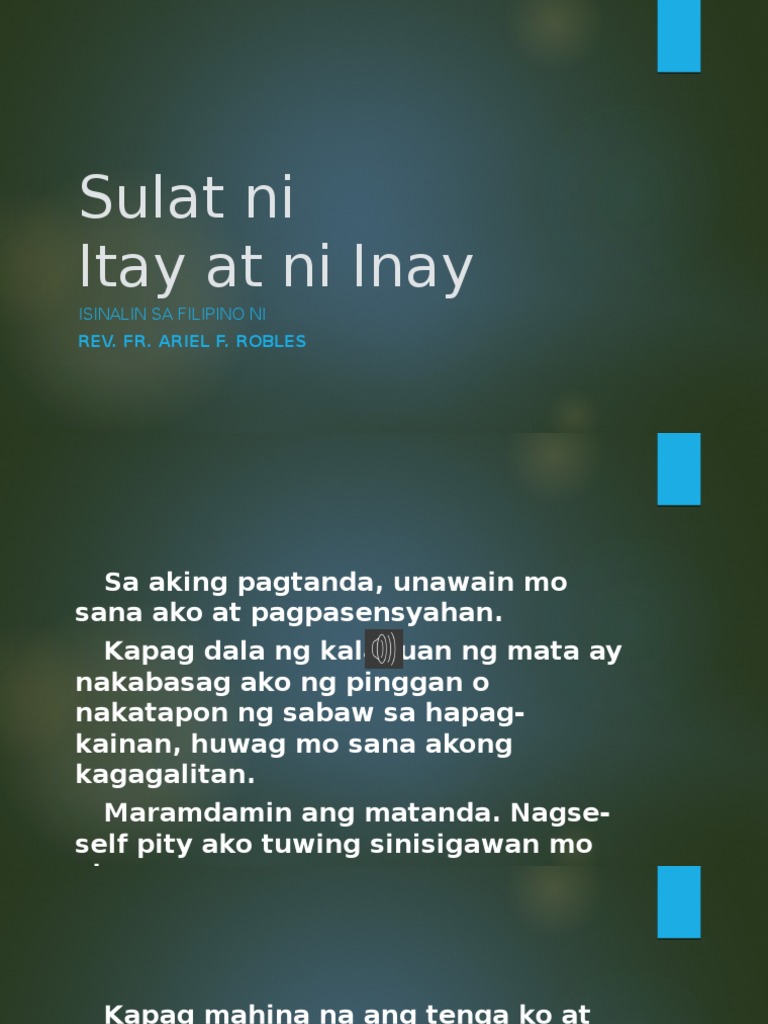 Sulat Ni Itay at Inay | PDF