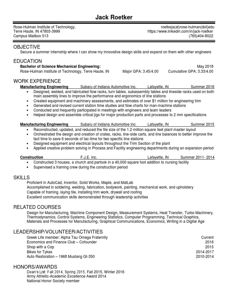 Portfolio Resume | PDF | Engineering | Mechanical Engineering