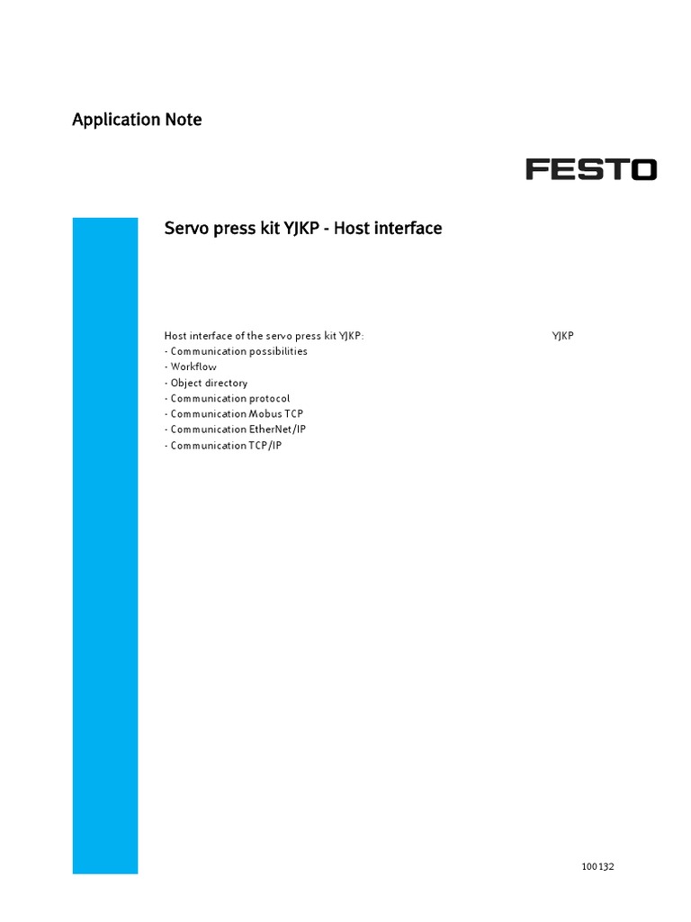 Festo Servo Press Kit YJKP - Host Interface | PDF | Transmission ...