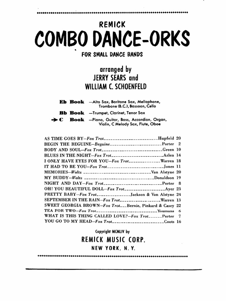 Remick Combo Dance Orks C Instruments PDF | PDF